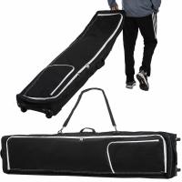 China Fully Padded Double Ski Bag with Wheels, Rolling Ski Travel Case for 2 Pairs of Skis, Air Travel, Storage & Winter Sports for sale
