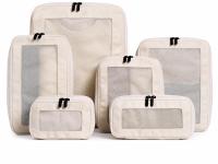 China Compression Packing Cubes for Travel, 6-Piece Luggage Organizer Set with Expandable Storage Bags, Space Saving Travel Packing Cubes for Suitcases, Beige for sale
