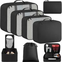 China 8-Piece Packing Cubes for Travel, Space Saving Luggage Organizer Set with Multiple Sizes, Suitcase Packing Bags for Clothes, Shoes & Accessories, Jet Black for sale