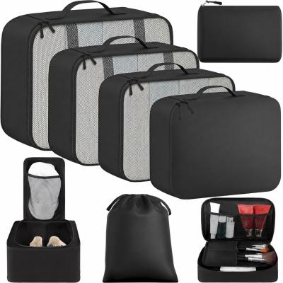 China 8-Piece Packing Cubes for Travel, Space Saving Luggage Organizer Set with Multiple Sizes, Suitcase Packing Bags for Clothes, Shoes & Accessories, Jet Black for sale