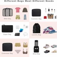 China 8-Piece Packing Cubes for Travel, Space Saving Luggage Organizer Set with Multiple Sizes, Suitcase Packing Bags for Clothes, Shoes & Accessories, Jet Black for sale