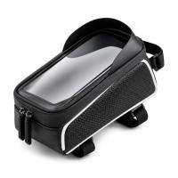 China Waterproof Bike Phone Front Frame Bag with Touch Screen Phone Holder, Bicycle Cycling Storage Pouch for Road Bike & Mountain Bike Accessories for sale