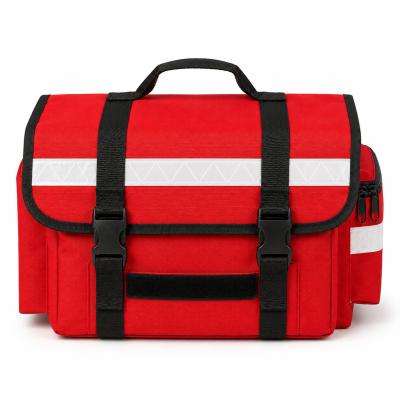 China 17 Inch EMT Trauma Bag for First Responders, Emergency Medical Supply Organizer with Padded Dividers, Multiple Compartments, Reflective Strip & Side Pockets for sale
