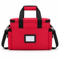 China Emergency Medical Trauma Bag for EMT EMS First Responders, 17 Inch Red Medical Supply Organizer with Padded Dividers, Side Pockets & Reflective Strip for sale