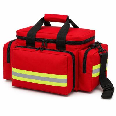 China Lightweight First Aid Emergency Bag, Red Medical Supply Organizer with Multiple Compartments, Shoulder Strap and Quick-Access Storage for Home, Car & Travel for sale