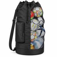 China 100L XL Soccer Ball Mesh Bag, Heavy-Duty Sports Equipment Carry Bag with Adjustable Shoulder Strap, Holds 10–12 Balls for Coaches & Teams for sale