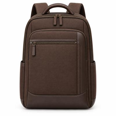 China Premium Brown Business Laptop Backpack for Men, Water-Resistant Work Travel Backpack with 15.6-Inch Laptop Compartment, Luggage Strap & Multi-Pocket Storage for sale