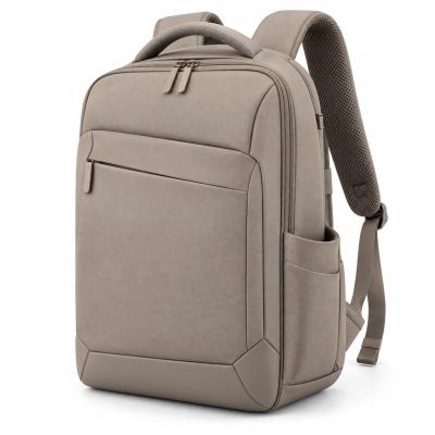 China Minimalist Taupe Business Laptop Backpack for Men and Women, Water-Resistant Work Travel Backpack with 15.6-Inch Laptop Compartment, Side Bottle Pocket & Multi-Pocket Storage for sale