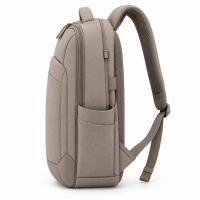 China Minimalist Taupe Business Laptop Backpack for Men and Women, Water-Resistant Work Travel Backpack with 15.6-Inch Laptop Compartment, Side Bottle Pocket & Multi-Pocket Storage for sale
