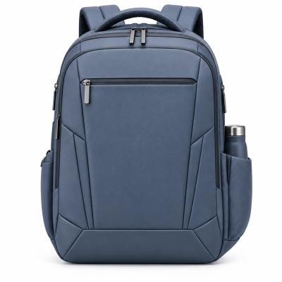 China Blue Gray Business Backpack for 15.6 Inch Laptop, Water-Resistant Office Travel Backpack with Front Quick-Access Pocket and Bottle Holder for sale