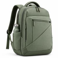 China Minimalist Sage Green Laptop Backpack, Water-Resistant Business Travel Backpack with Multi-Compartment Storage, Bottle Holder and Breathable Back Panel for sale