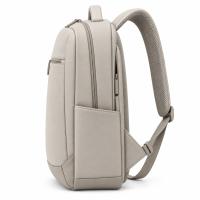 China Custom OEM ODM Minimalist Beige Business Laptop Backpack for Men and Women, Water-Resistant Work Travel Backpack with 15.6-Inch Laptop Compartment, Trolley Strap & Multi-Pocket Storage for sale