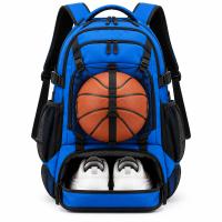 China Custom Logo Bag Wholesale Basketball Backpack with Ball Holder & Shoe Compartment – Large Sports Training Backpack with Side Mesh Pockets, Padded Shoulder Straps & Multi-Pocket Storage for sale