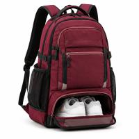 China Custom Logo Bag Wholesale Travel Backpack with Shoe Compartment – Large Multi-Pocket Carry-On Backpack with Separate Shoe Storage, Side Mesh Pockets & Padded Shoulder Straps for sale