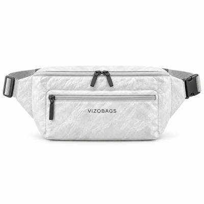 China Custom Tyvek Fanny Pack Supplier – Lightweight Waist Bag with Dual Zipper Compartments for Wholesale and OEM Branding for sale