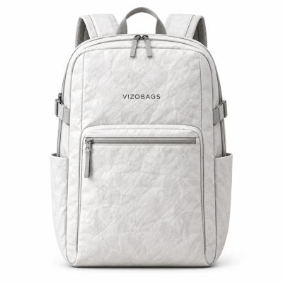 China OEM ODM Tyvek Laptop Backpack Manufacturer – Lightweight Waterproof Travel Backpack with Front Zipper Pocket, Side Pockets and Custom Logo for Wholesale for sale