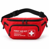 China Wholesale First Aid Fanny Pack Manufacturer Red Medical Waist Bag with Multi Pocket Emergency Storage for sale