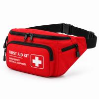 China Wholesale First Aid Fanny Pack Manufacturer Red Medical Waist Bag with Multi Pocket Emergency Storage for sale