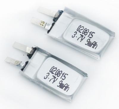 China 3.7V 9mAh Ultra Small Mini Lithium Ion Polymer Battery 020815 for sale