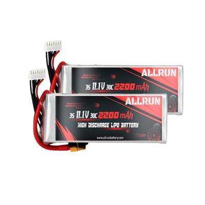 China 3S1P 30C High Discharge LiPo Battery 11.1V 2200mAh For RC Aircraft for sale