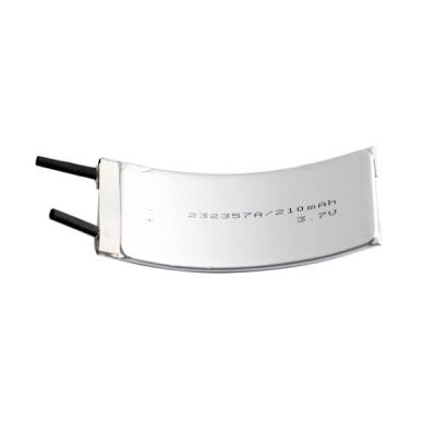China 232357 Curved LiPo Battery 210mAh 3.7V Custom Lithium Battery for sale