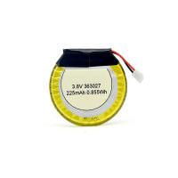 China 225mAh 3.8 V Li Polymer Battery Round / LiPo Battery For Bluetooth Headphones for sale
