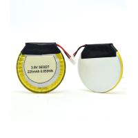 China 225mAh 3.8 V Li Polymer Battery Round / LiPo Battery For Bluetooth Headphones for sale