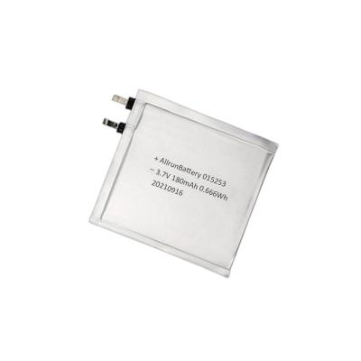 China 1mm Ultra Thin LiPo Battery 3.7V 180mAh 015253 For Smart Knee Pads for sale