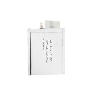 China Smart Cards Ultra Thin LiPo Battery 110mAh 3.7V Long Cycle Life Battery for sale