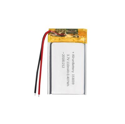 China 3.7V 110mAh LiPo Battery / Ultra Thin Rechargeable Lithium Polymer Batteries for sale