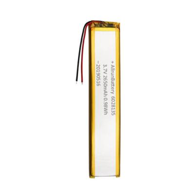 China 3.7V 2650mAh Li Polymer Batteries 6mm Ultra Narrow Custom LiPo Batteries for sale
