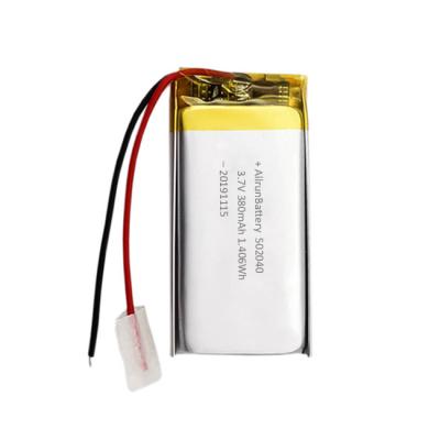 China Thin 3.7V 380mAh LiPo Battery Custom Li Ion Rechargeable Battery for sale