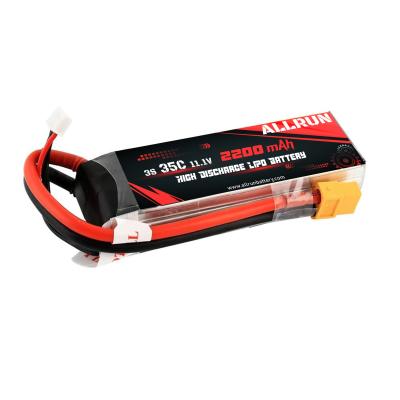 China 35C High Discharge Lithium Polymer Battery 3S 11.1 V 2200mAh LiPo Battery for sale