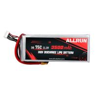 China 3S 3500mAh 11.1 V High Discharge LiPo Battery Pack 75C Li Polymer Battery for sale