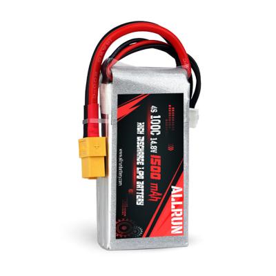 China 14.8V 4S 1500mAh LiPo Battery 100C High C Rate LiPo Battery Pack for sale