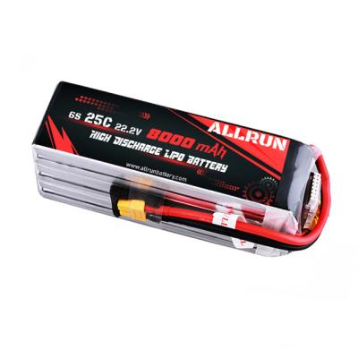 China 25C 6S 8000mAh LiPo Battery High C Rate 22.2V LiPo Battery Pack for sale
