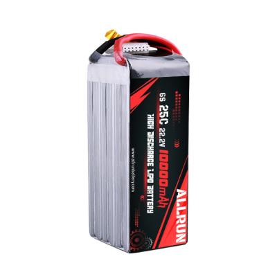 China 22.2V 6S 10000mAh LiPo Battery 25C High C Rate LiPo Battery Pack for sale