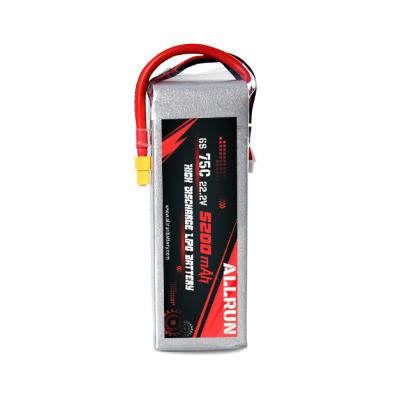 China 9048155 75C 22.2V 6S 5200mAh High Discharge LiPo Battery Pack for sale