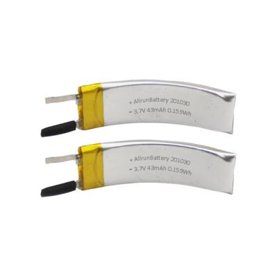 China VR Battery Li Polymer 3.7 V 43mAh Curved Rechargeable Battery LiPo for sale