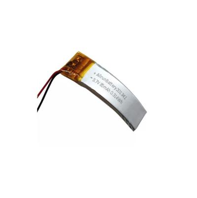 China AR Curved LiPo Battery 85mAh 3.7 V Rechargeable Lithium Battery for sale