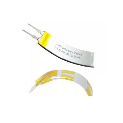 China 42mAh 3.7 V Lithium Ion Polymer Battery Curved For IoT Smart Devices for sale