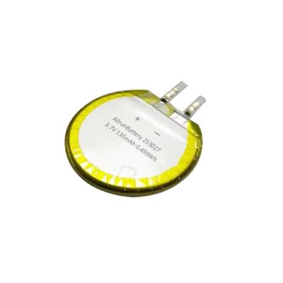 China Safe 3.7V 135mAh Round LiPo Battery Reliable Custom Lithium Polymer Battery for sale