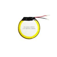 China Custom 3.7 V 380mAh LiPo Battery Round Rechargeable Battery Lithium Polymer for sale