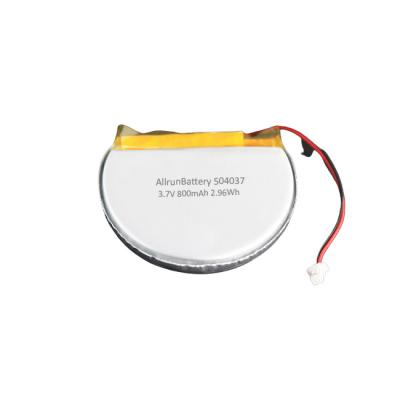 China Stable 3.7 V 800mAh Rechargeable Battery Round Custom LiPo Battery Pack for sale