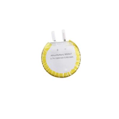 China Custom Round LiPo Battery Cell 3.7V 230mAh 383027 With Unique Shapes for sale
