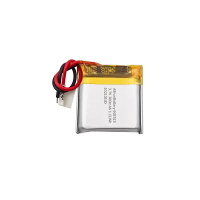 China 1C 3.7 V 300mAh Lithium Rechargeable Polymer Battery Pack 602525 for sale