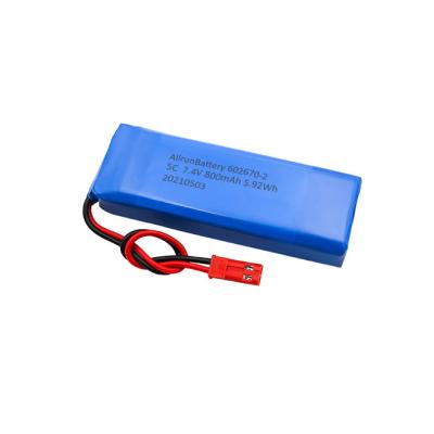China 5C Medical Lithium Battery 2S1P 7.4 V 800mAh LiPo Battery Pack for sale