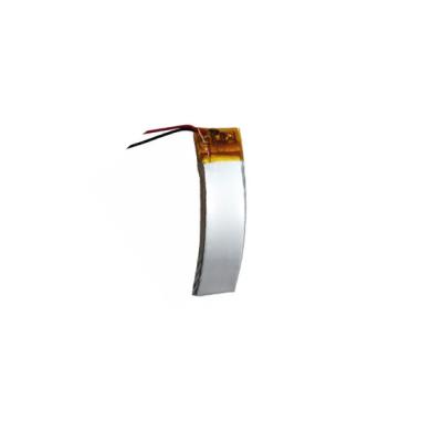 China Custom 320mAh 3.7 V Wearable Rechargeable Battery Curved LiPo Battery for sale