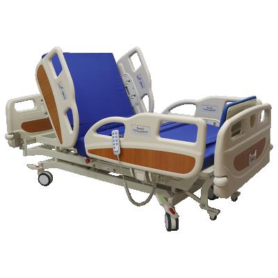 China Manual Five-function Medical Care Bed with Hand-crank Adjustable Height and Aluminium Alloy Frame for Nursing Home and Hospital Use for sale