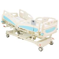 China Manual Five-function Medical Care Bed with Hand-crank Adjustable Height and Aluminium Alloy Frame for Nursing Home and Hospital Use for sale